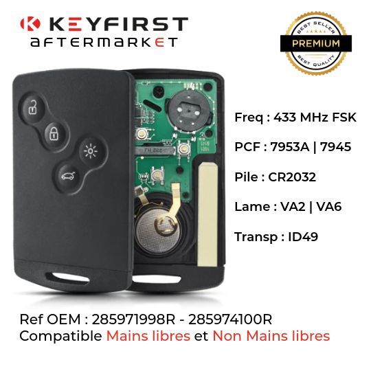 Tarjeta de Llave Renault Clio 4™ (2012-2020) - Para Profesionales - KEYFIRST